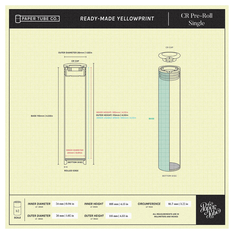 Child-Resistant Pre-Roll Single Tube (1PC) - White - Paper Tube Co.